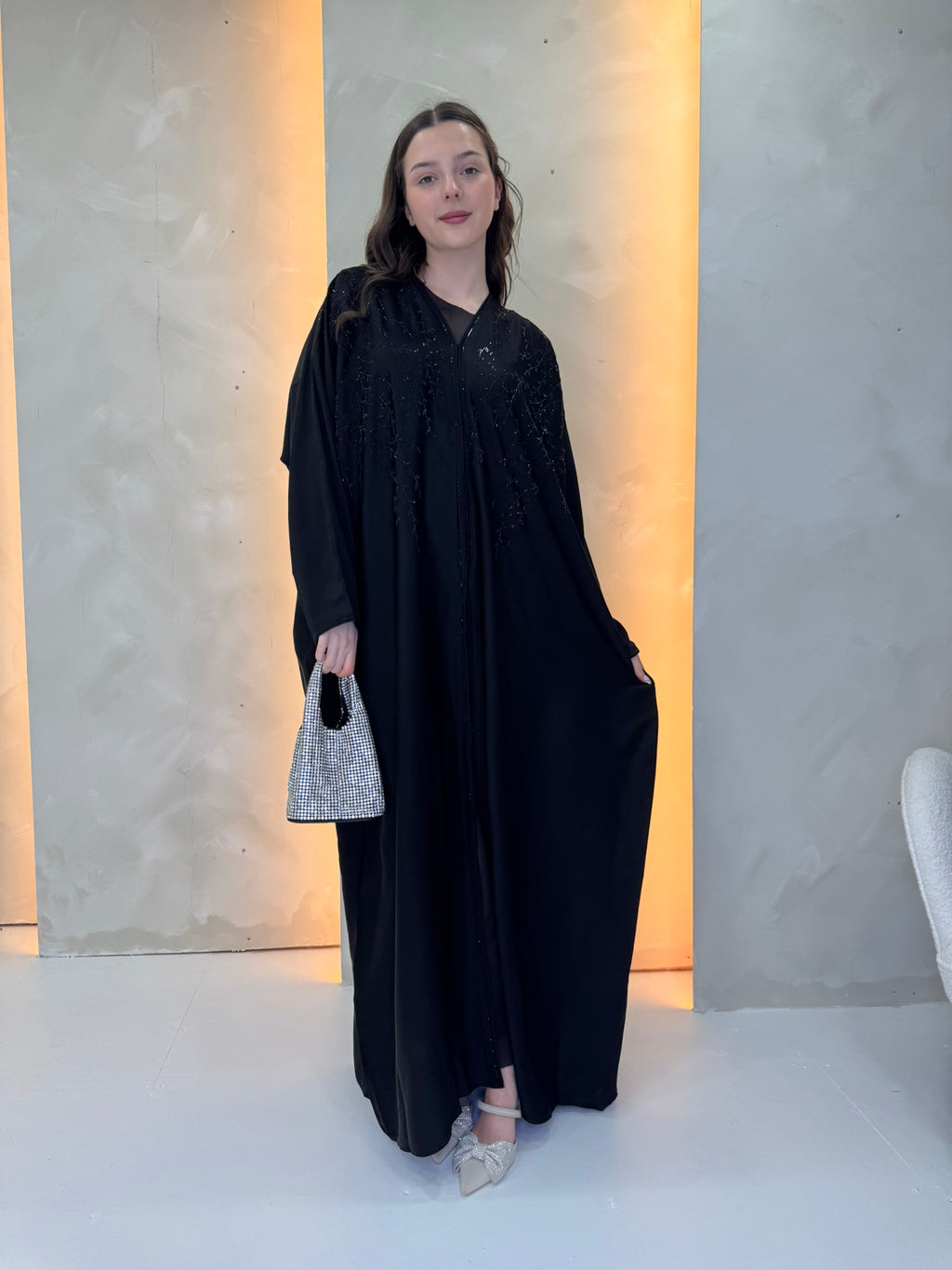 Women's Black Butterfly Premium Emirati Abaya | Modest Fashion – Femme ...
